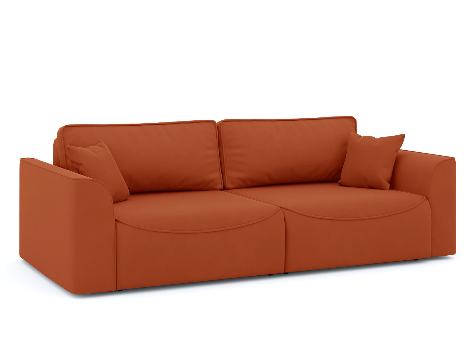 Диван - кровать Рафаэль, еврокнижка-трансформер, НПБ, 253*95*110, велюр Зара Мандарин 39