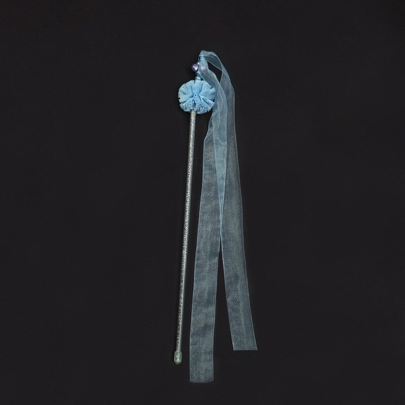 Дразнящая кошачья палочка длинное перо макаронного цвета фея забавная игрушка для кошек Лента синий