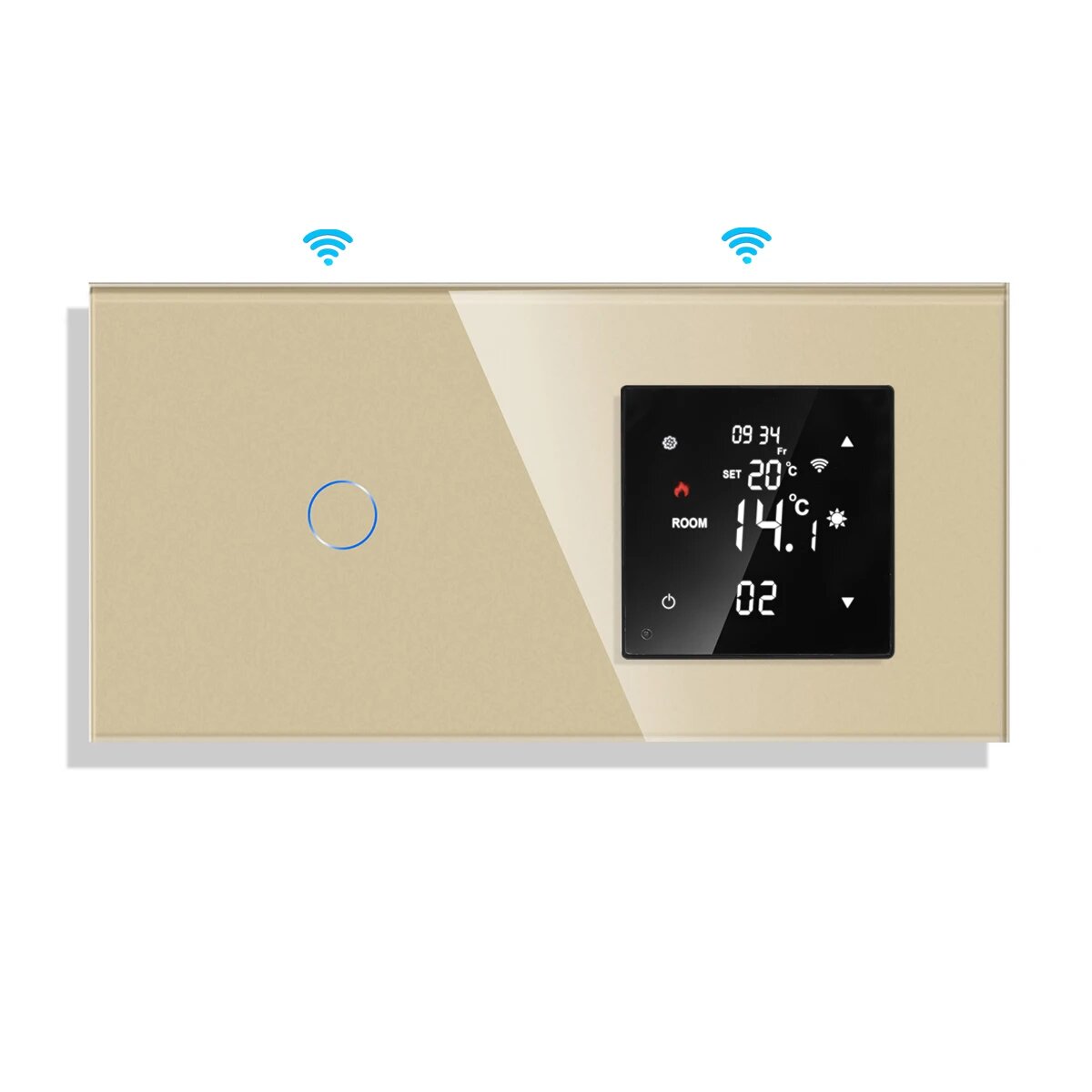Умный выключатель с термостатом Bingoelec, wifi 1g gold