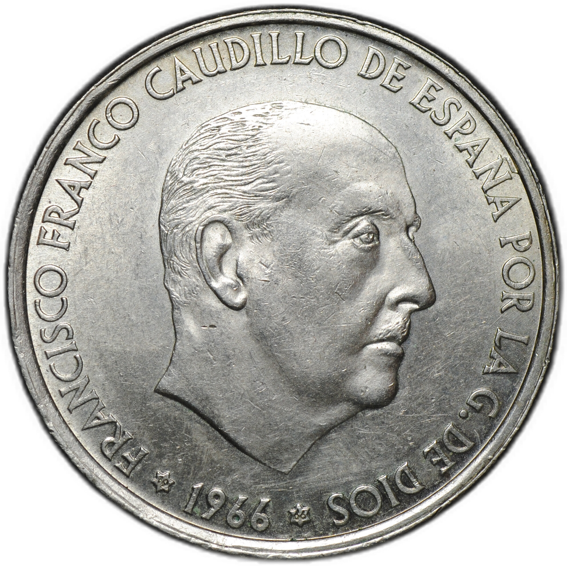 Монета 100 песет 1966 (66) Испания