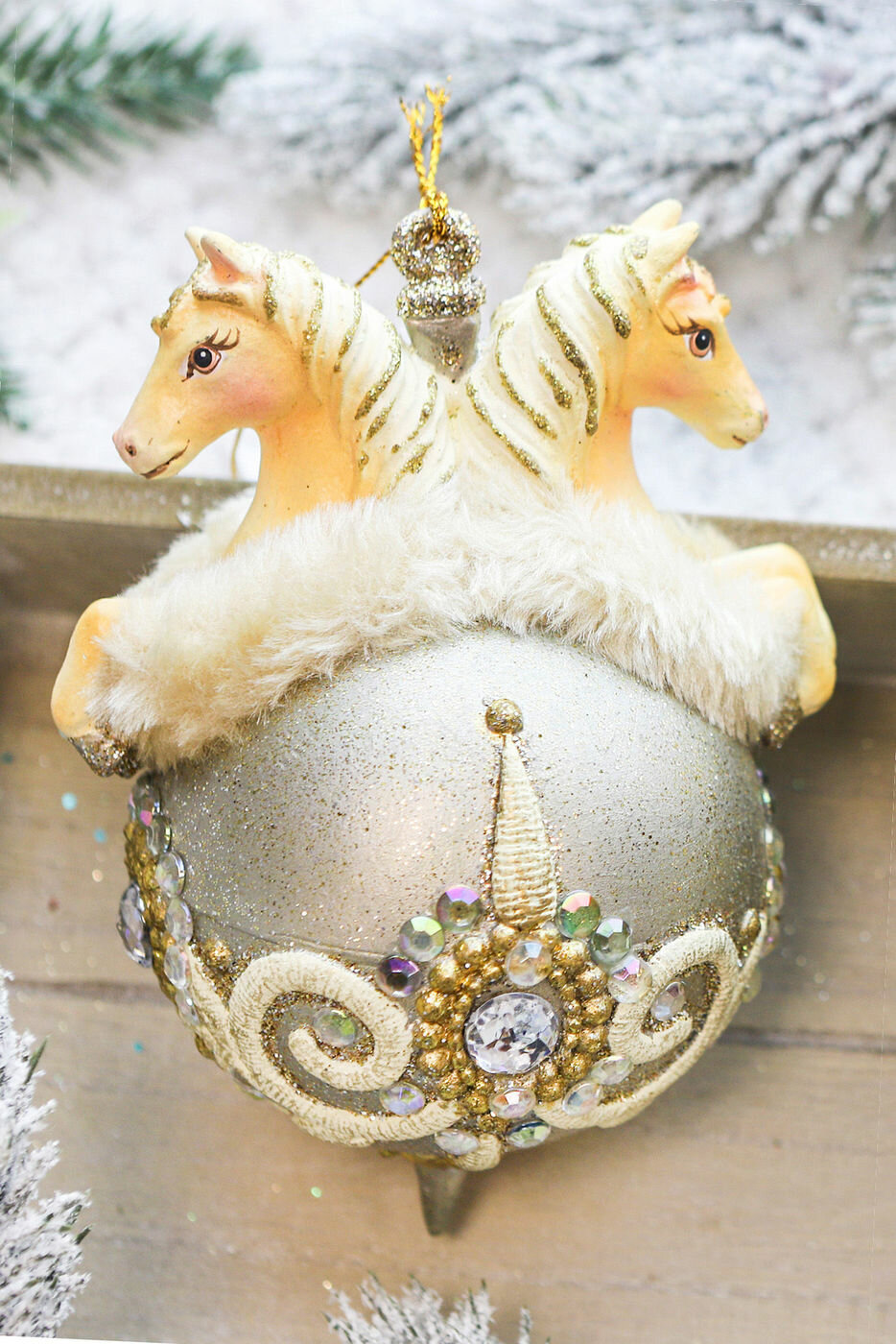 Ёлочная игрушка серебряный аллюр, полистоун, 14 см, Goodwill B87204-1