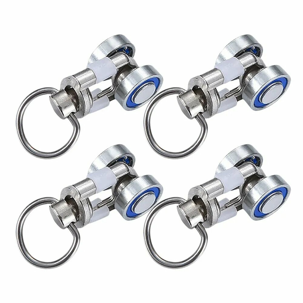 Ролики Для Штор Из Металла, 4 Штуки, Простая Установка, Длительный Срок Службы, Серебристый Цвет