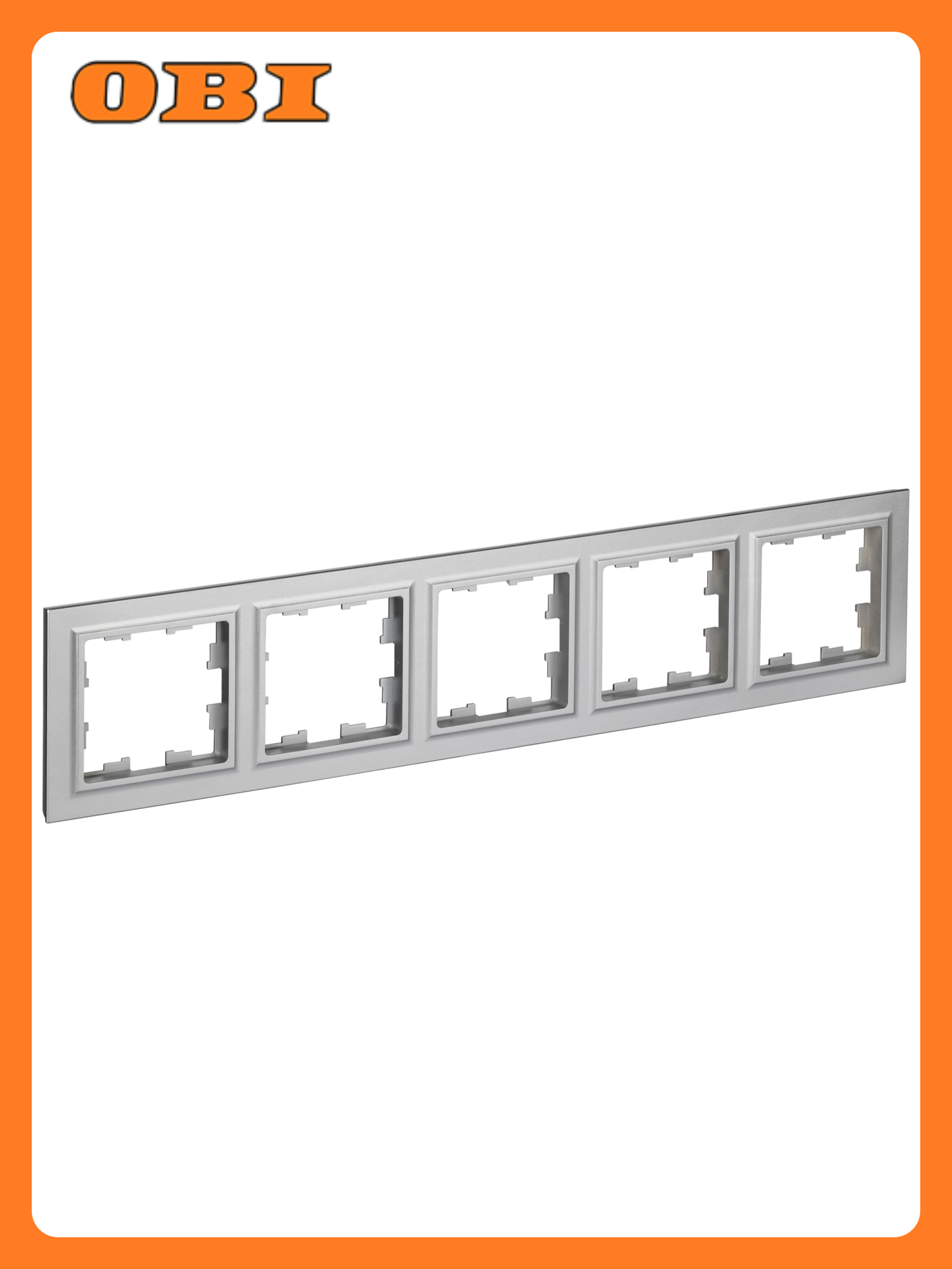 Рамка IEK BRITE РУ-5-БрА, алюминий, IP20, 5 постов, серебристая