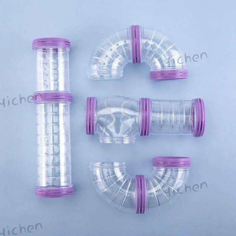 Xiaomi YouPin Тоннель для грызунов пластиковый прозрачный 8 элементов, лабиринт для хомяка, тоннель для грызунов