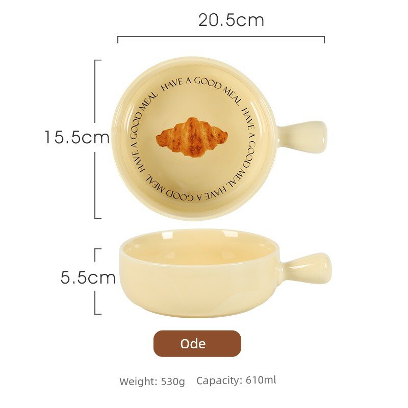 MIXIM Одноручная миска для хлеба безопасная для духовки и микроволновки керамическая посуда для тостов салатов завтрака