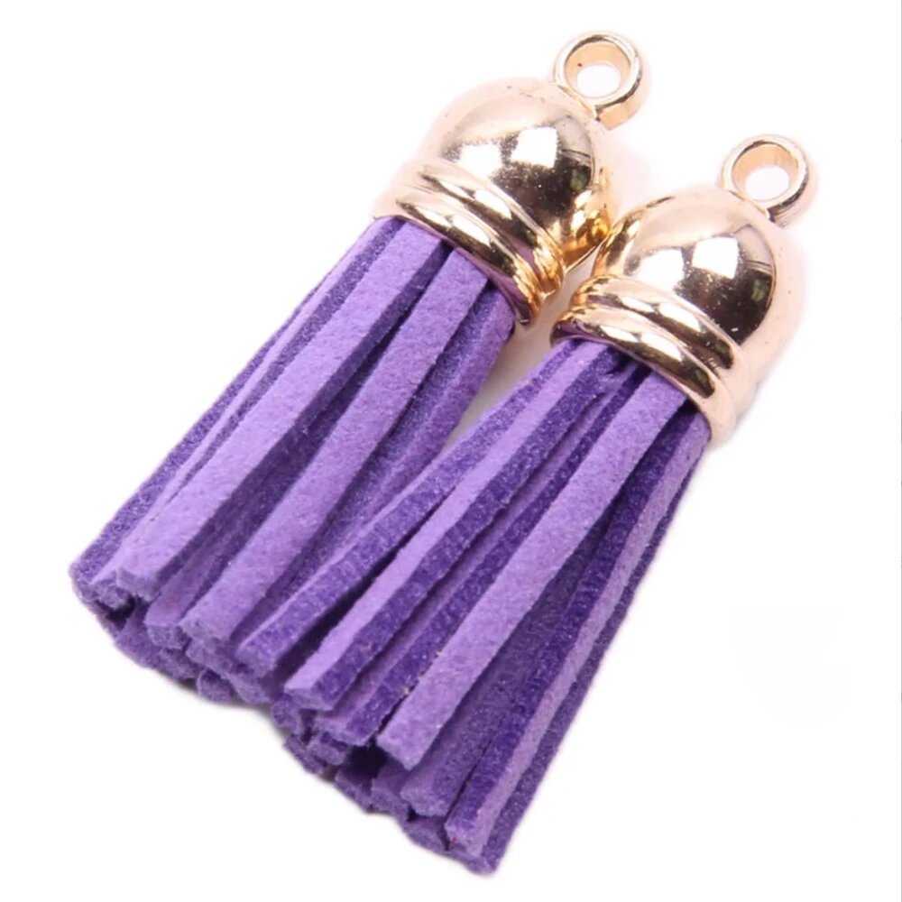 Искусственная кожаная кисточка бахрома 38 мм LMCK REGE Фиолетовый, dark purple