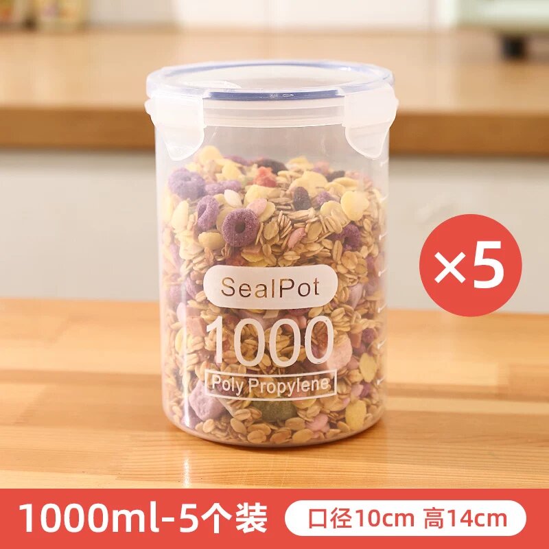 Герметичные банки, пластиковые контейнеры для еды, банки для хранения, банки для хранения круп, кухонные закуски,