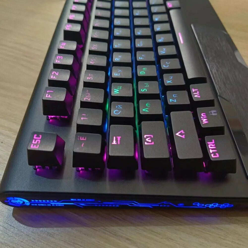 Игровая клавиатура проводная K1000, (Cherry MX Blue), Русская раскладка, черно-серый
