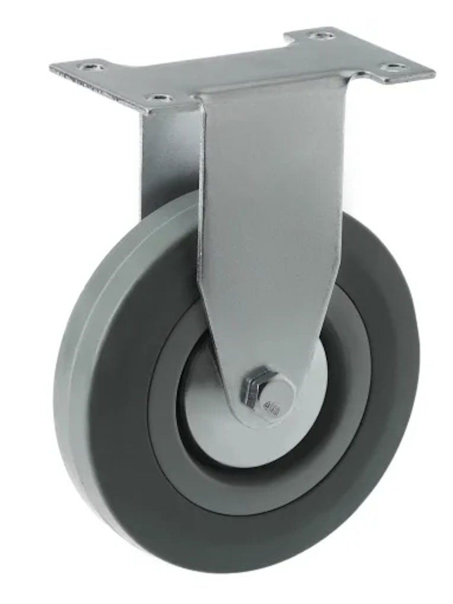 Ролик аппаратный серая резина ZipFit FCG25 с платформой неповоротный d50-27кг