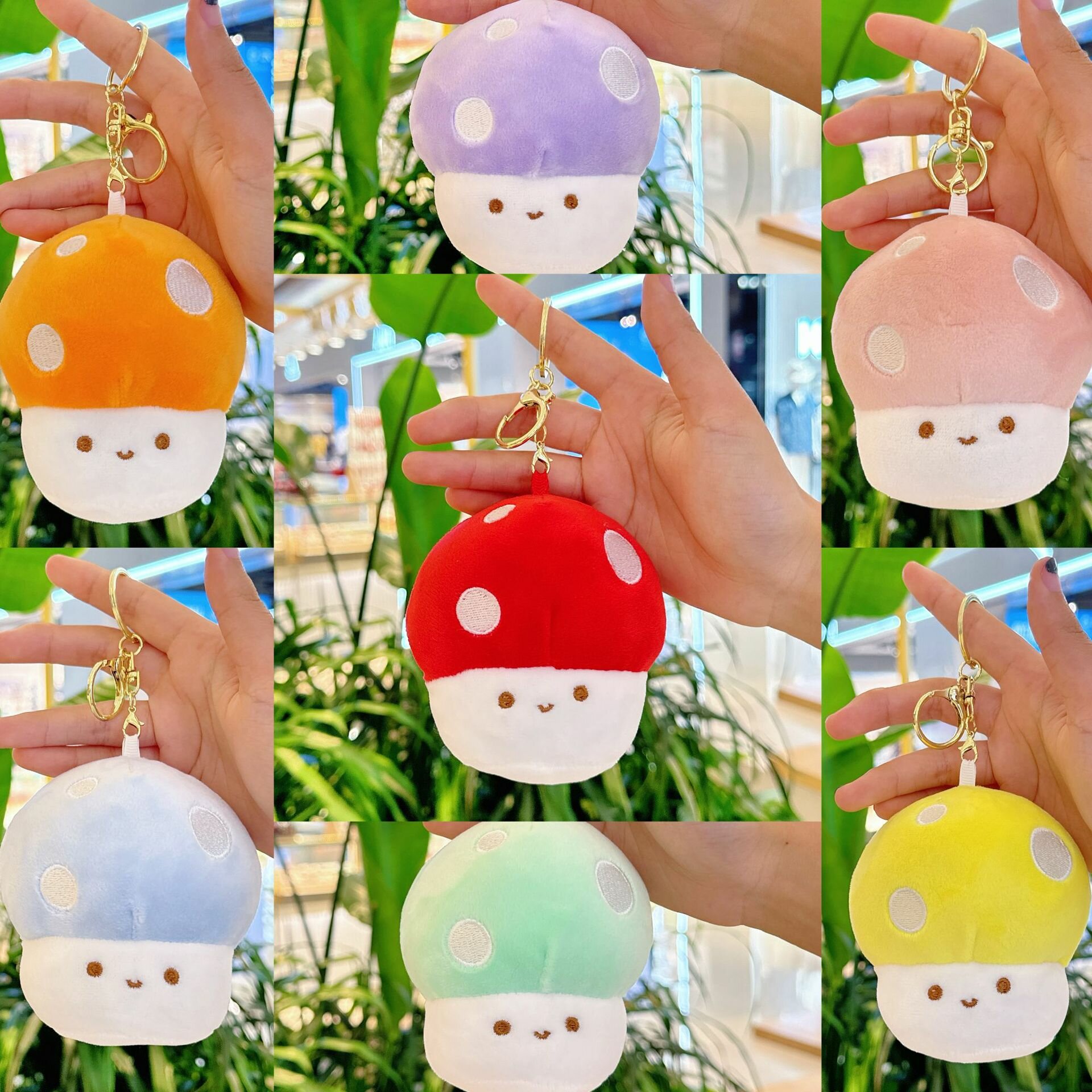 Плюшевый брелок-гриб, мягкая игрушка для уличных торговцев, кукла для игры в кольцеброс, игрушка для свадебного