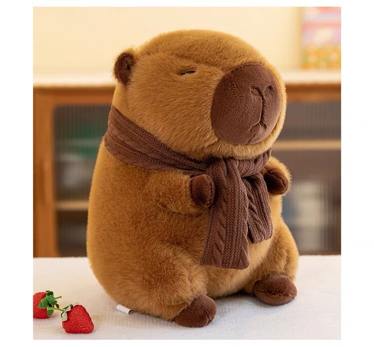 Сетка красная клубника Капибара шарф капибара джун плюшевая игрушка capybara черепаха рюкзак капибара кукла Стиль
