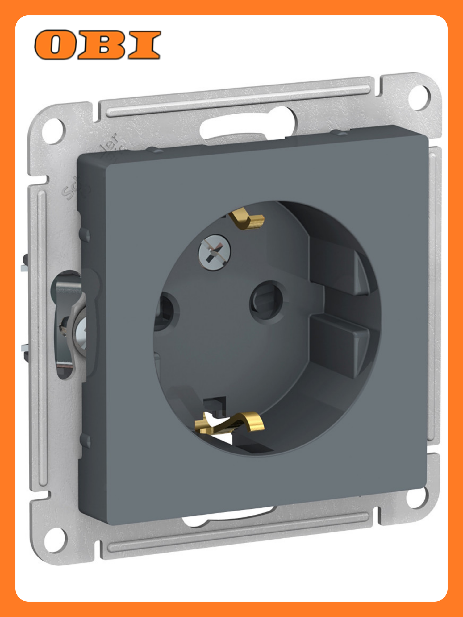 Розетка 1-м СП AtlasDesign 16А IP20 с заземл. защ. шторки механизм грифель SE ATN000745