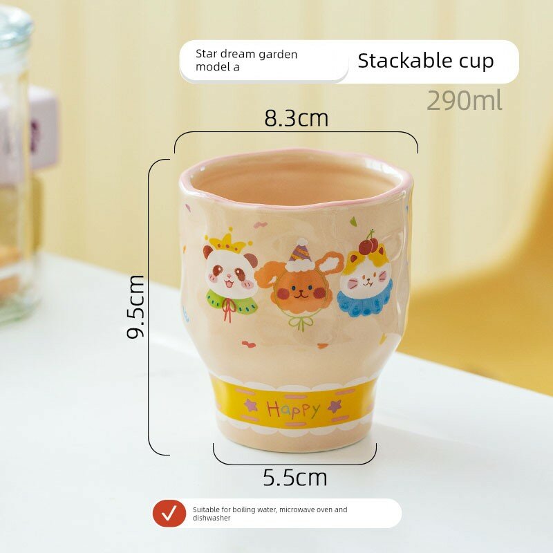 Star Dream Garden A Model Теплостойкий Стакан-Чашка Стакируемый Для Домашнего Использования На Завтрак Компактный Дизайн