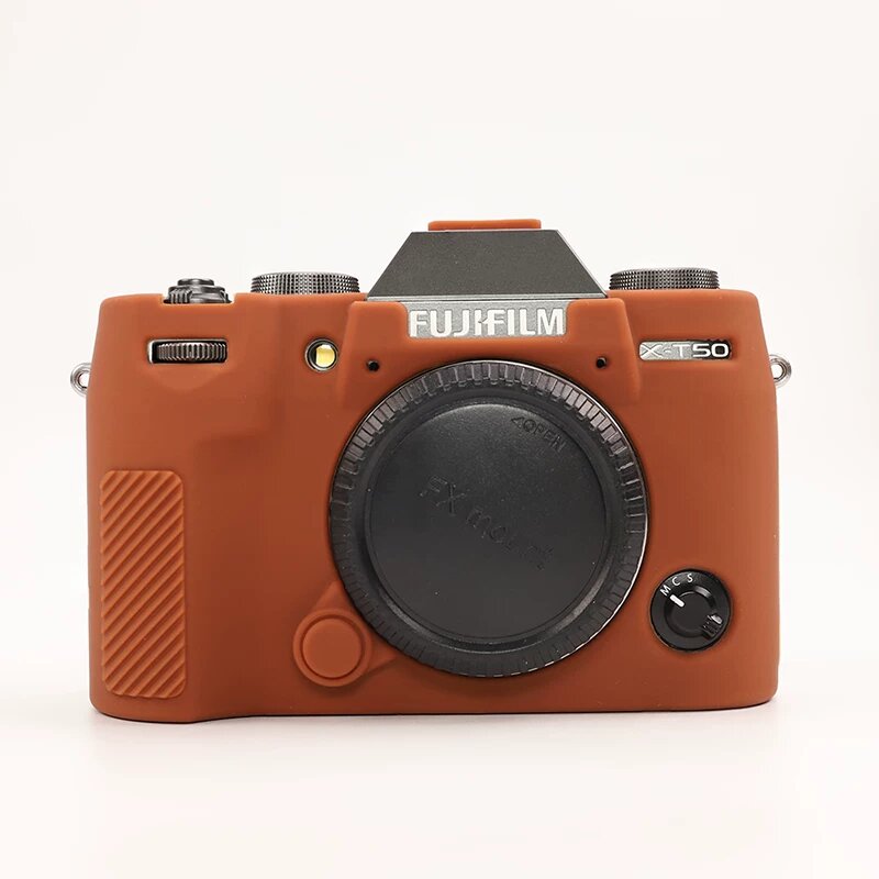Силиконовый чехол для Fujifilm XT50 с глянцевым покрытием, коричневый цвет, аксессуар для камеры