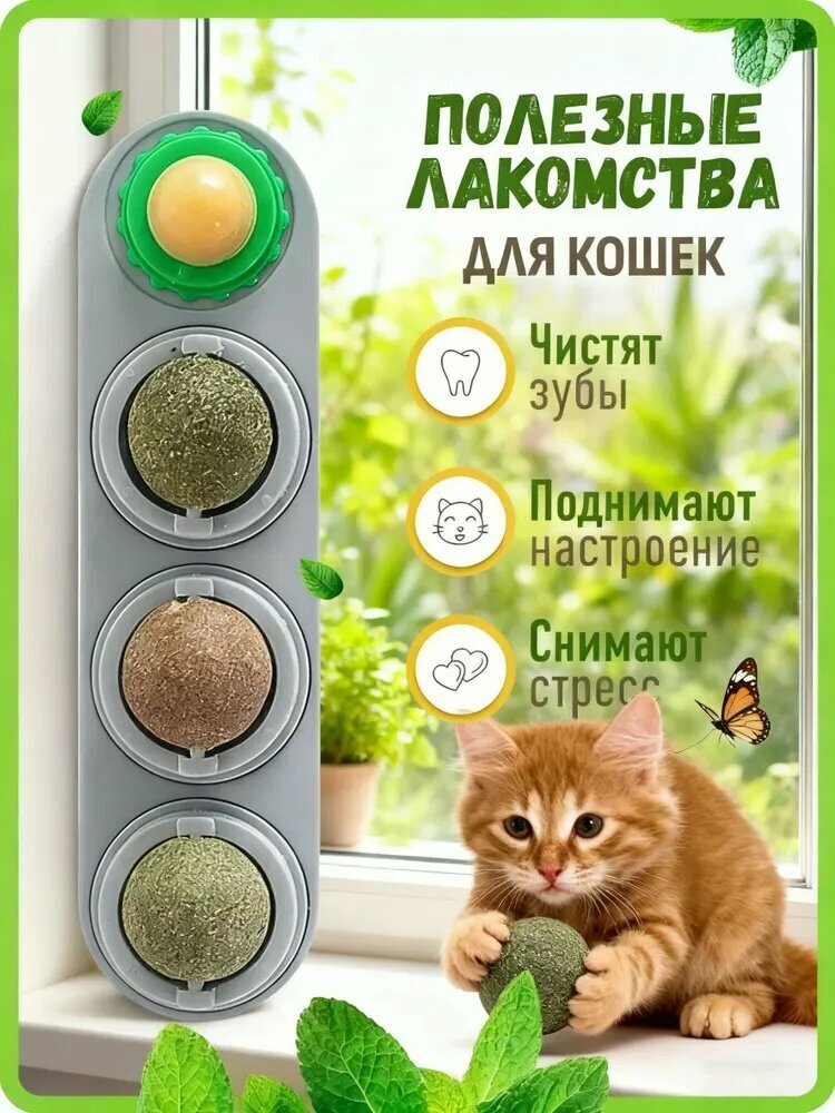 Игрушки для кошек, кошачья мята, леденец для кошек, шарик на стену