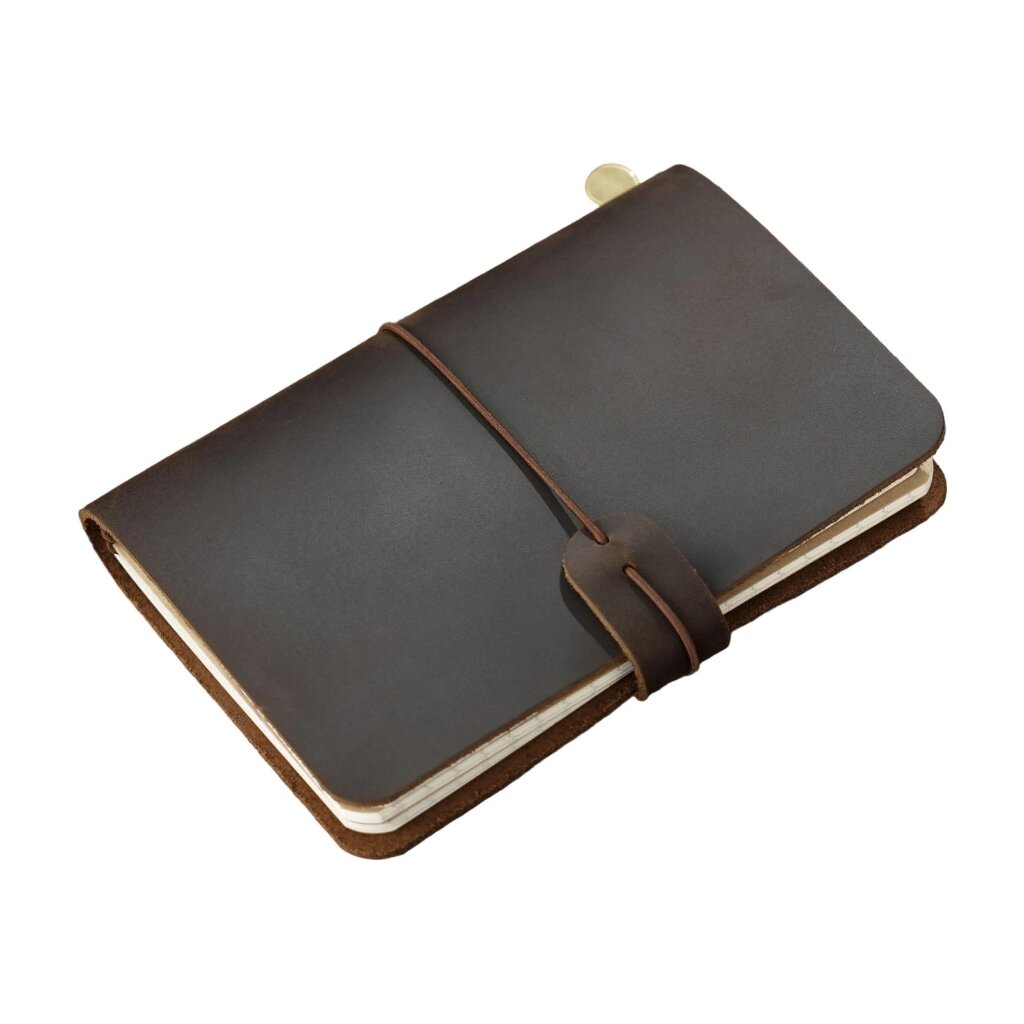 Блокнот из потертой кожи в стиле ретро, портативные сменные внутренние страницы, слот для карт памяти