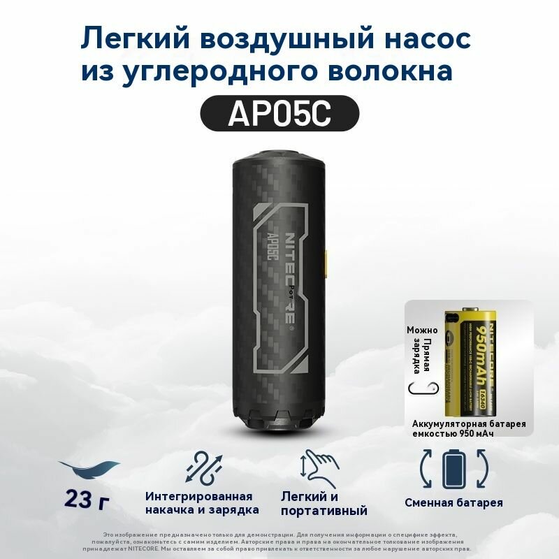 Насос для надувки NITECORE AP05C С батареей