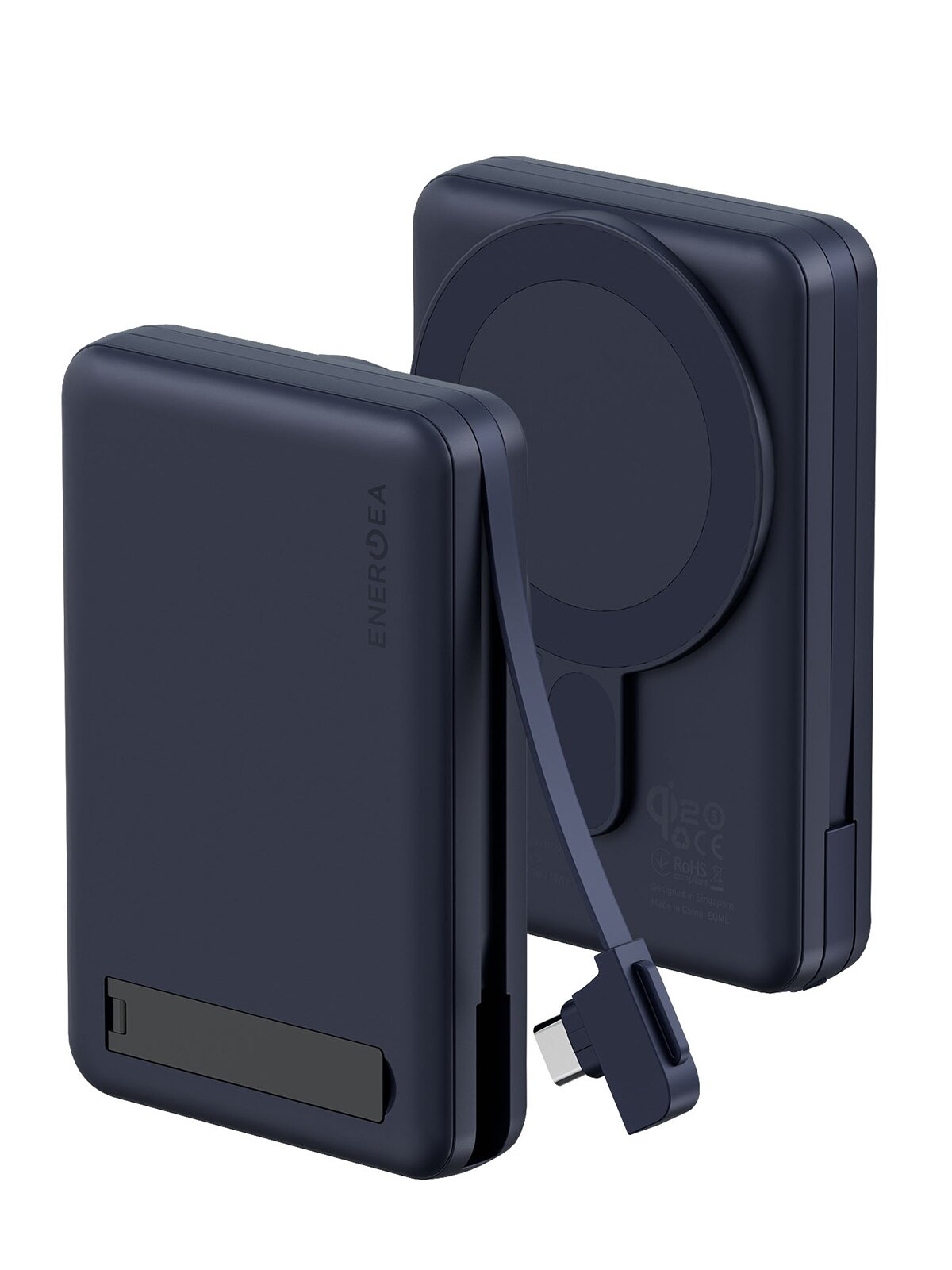 Energea АКБ MagPac PRO Plus, 10000W Magsafe QI2 15W USB-C 20W с кабелем и подставкой, синий