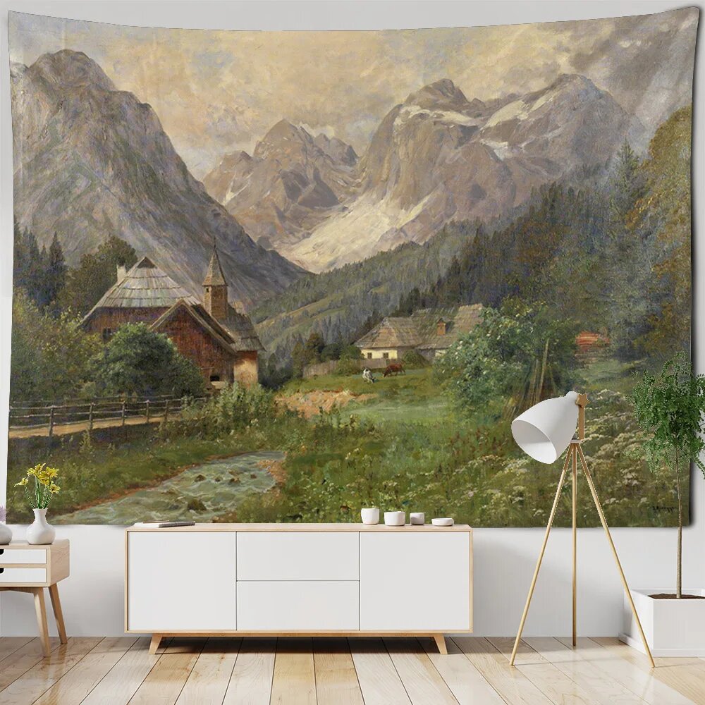 Гобелен пейзаж 100% полиэстер 200x150cm, Коричневый