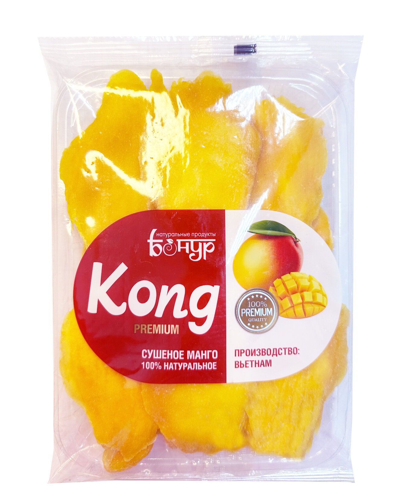 Манго cушеное Kong, Пачка 500г/ Натуральное сушеное