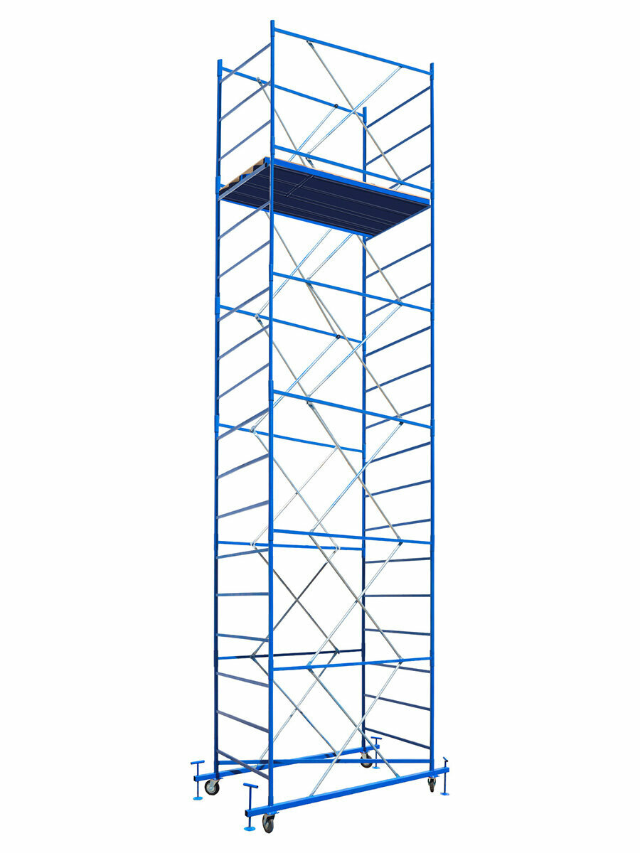 Вышка-тура ВСП Пром 1.2х2.0 м, высота 7.6 м усиленная, леса строительные рамные на колесах