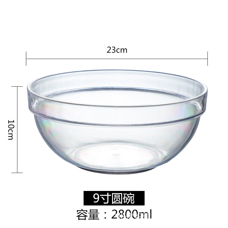 Акриловая Салатница Прозрачная Круглая Миска Для приготовления овощей и яиц пластиковая чашка для мытья рук для