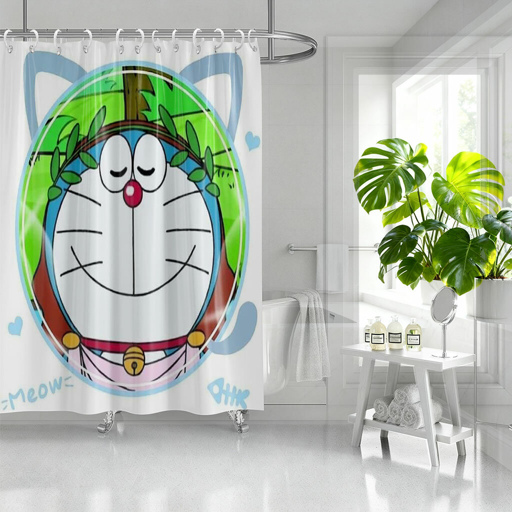 Анимационный принт можно использовать для настройки тканевых занавесок ванной комнаты, высота 180 см, ширина 180 см; Высота 200 см, ширина 200 см, 12 шт, крепкий крюк 317