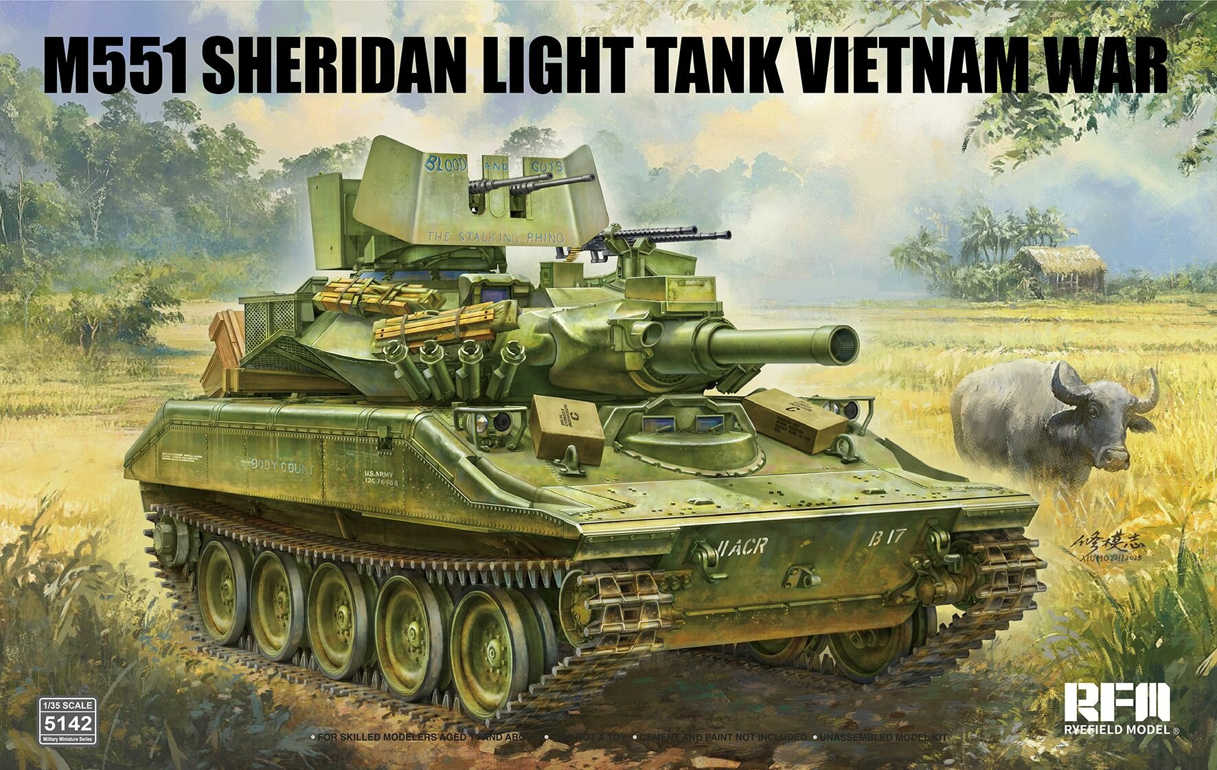 RYEFIELD 5142 1/35 M551 Sheridan, масштабная сборная модель танка Вьетнамская война для моделистов и коллекционеров, набор для сборки и диорамы
