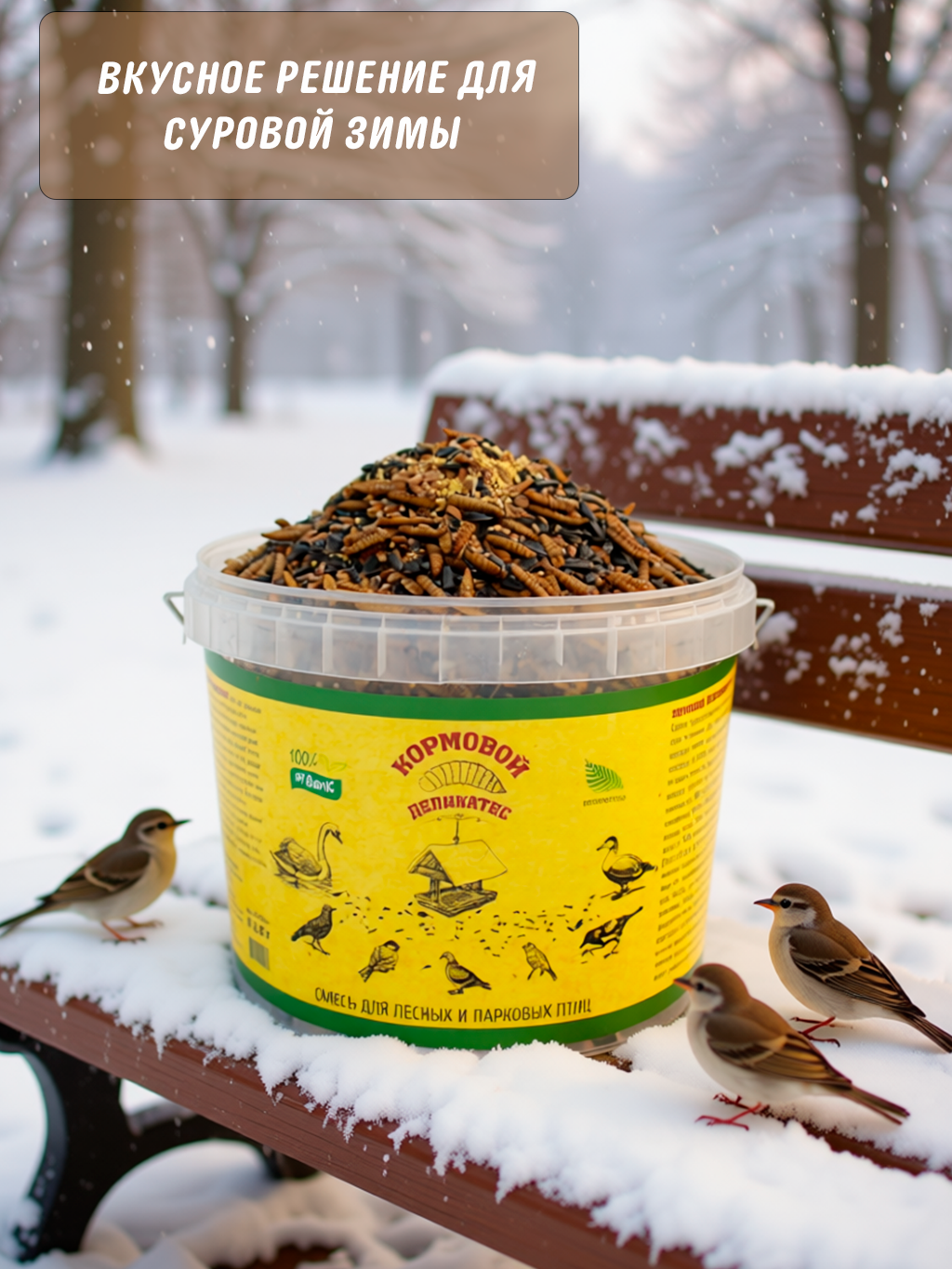 Корм для лесных и парковых птиц смесь семян и насекомых 5500 мл.
