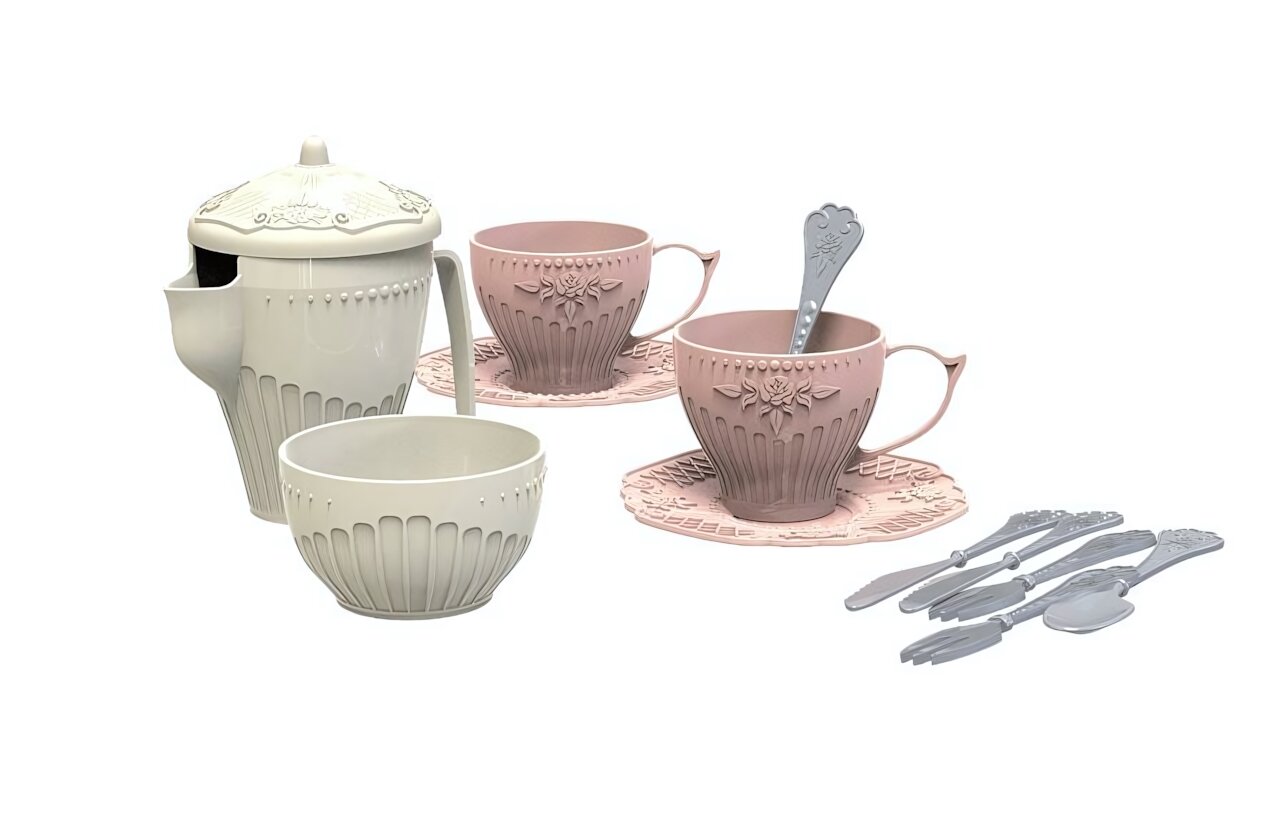 Набор детской посуды "Царский фарфор" 562/1, 12 предметов, пластик, для сюжетно-ролевых игр от 3 лет