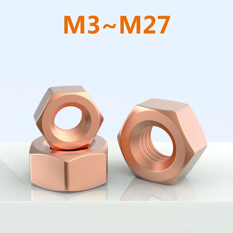 Медные шестигранные гайки M3-M16 T2 красные M6 (5Pcs)