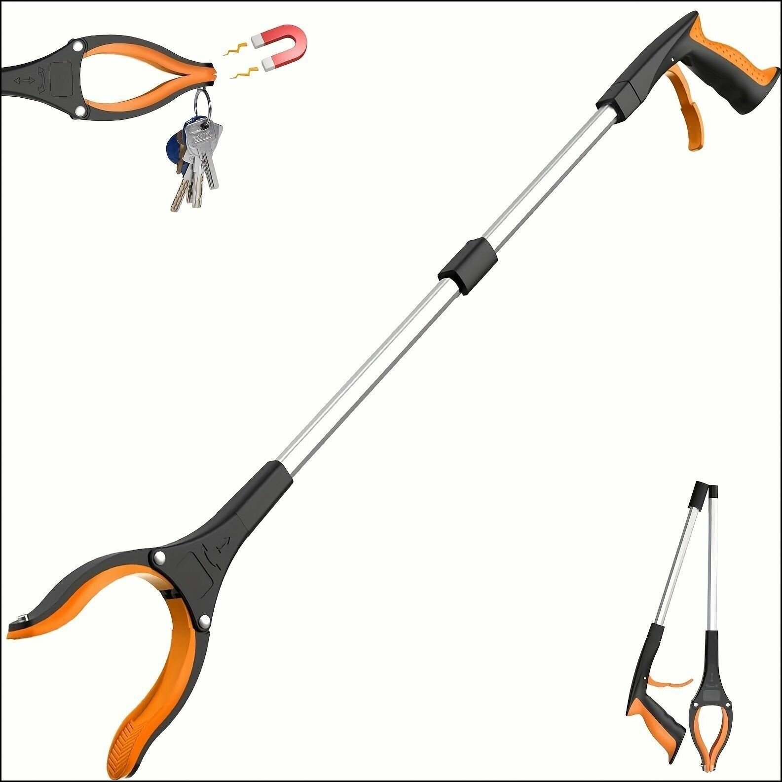 Эксклюзивный складной хвататель для бытовых предметов и мусора, надежный помощник в виде палки для маломобильных граждан и людей преклонного возраста