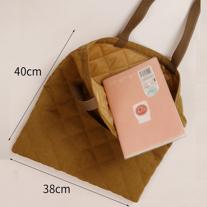 Стеганый хлопок в наличии Хлопковая Сумка-тоут для покупок Ручная косметичка Дорожная сумка для хранения Корзина для