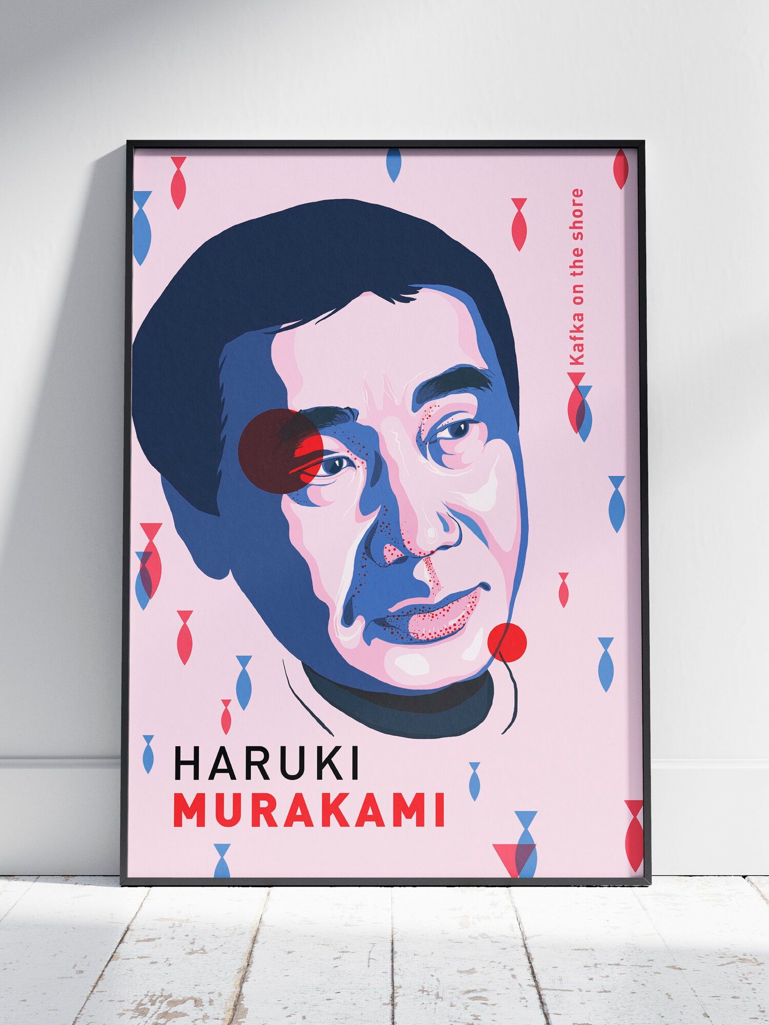 Плакат на стену для интерьера Классики Литературы (Харуки Мураками 1) - Постер по великому писателю формата A3 (30x42 см)