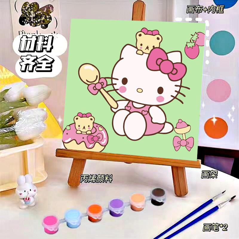 Цифровая картина маслом 20*20, аниме, раскраска маслом, ручная роспись маслом, декор для спальни.