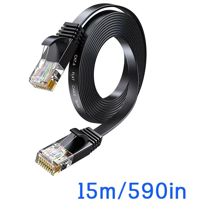 Cat6 Ethernet-кабель, 15m, черный