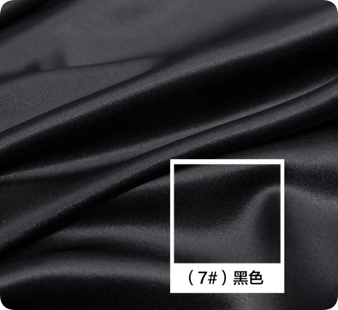 Ацетатная ткань Charmeuse для пошива одежды A101 Черный, 150cm X 1 meter