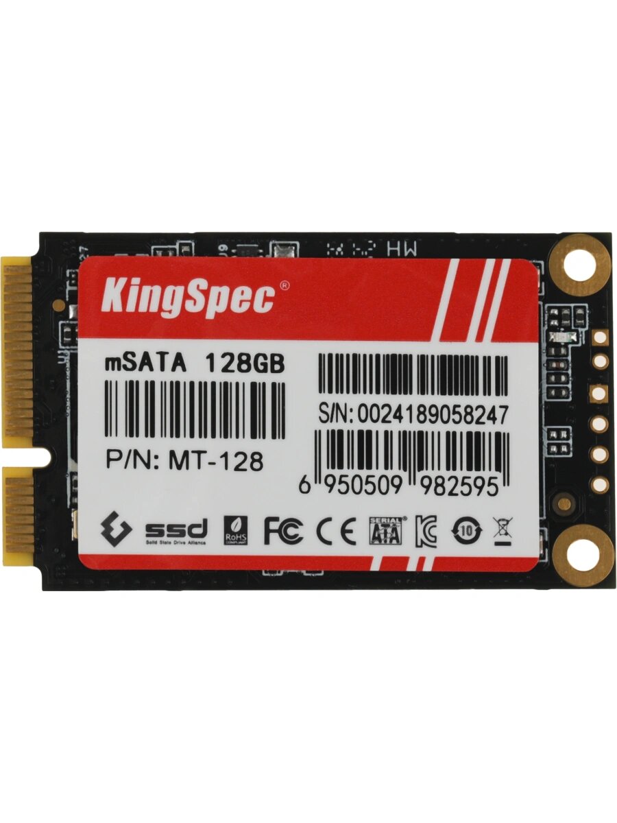 SSD накопитель KINGSPEC MT Series MT-128 128ГБ, mSATA, mSATA, mSATA