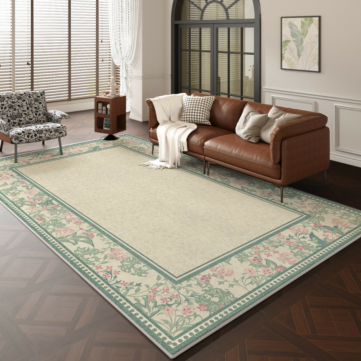 Ковер для гостиной и спальни 2025 года, новый винтажный ковер у кровати, не требующий ухода, средневековый французский диван, ковер неправильной формы