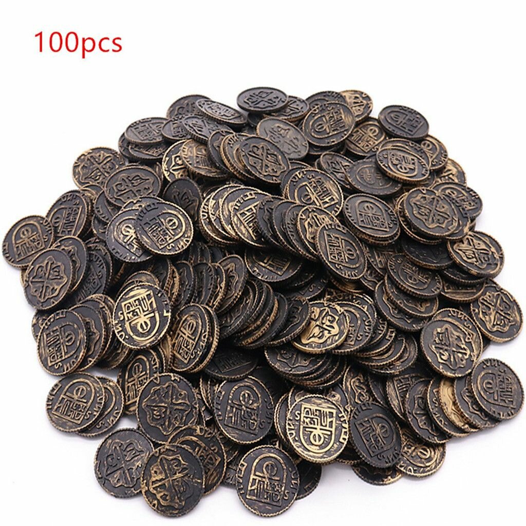 (Упаковка из 100 штук) Фишки для пиратской игры-бронзовые