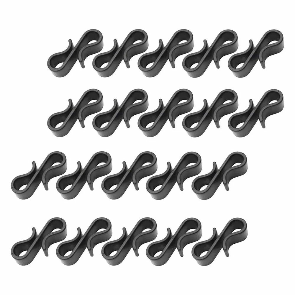 Пластиковые крючки для гирлянд черные 50 шт