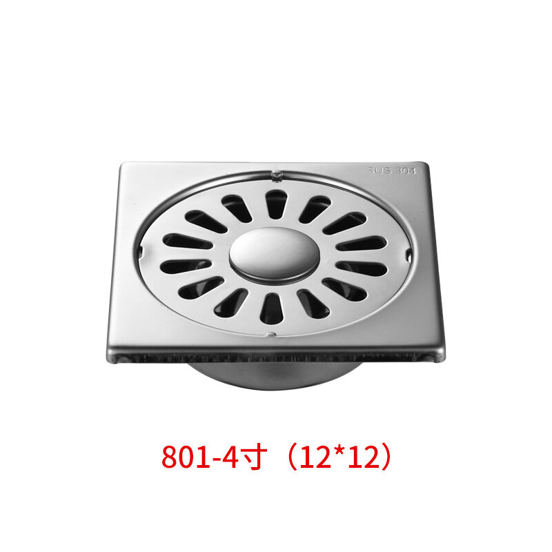 304 Нержавеющая сталь, запахоустойчивый напольный слив для ванной, балкона, стиральной машины, канализационный квадратный инженерный слив