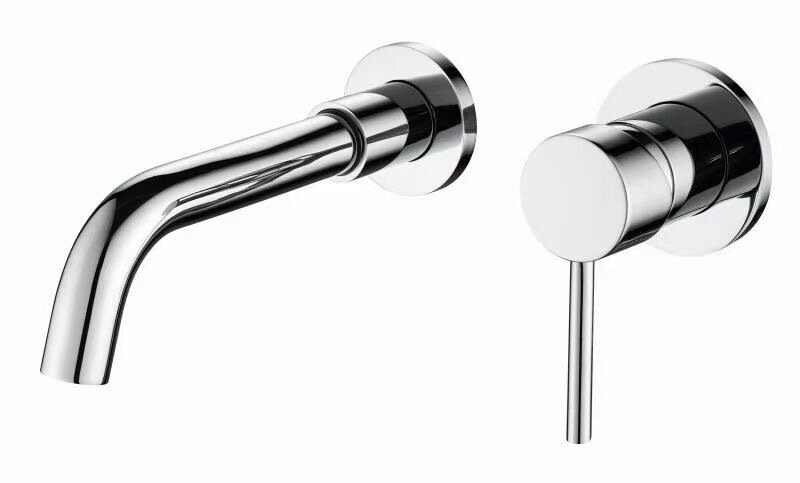 Интегрированный смеситель для раковины с горячим клеем PPR, предварительно встроенный в стену, полностью медный смеситель для горячей и холодной воды для умывальника