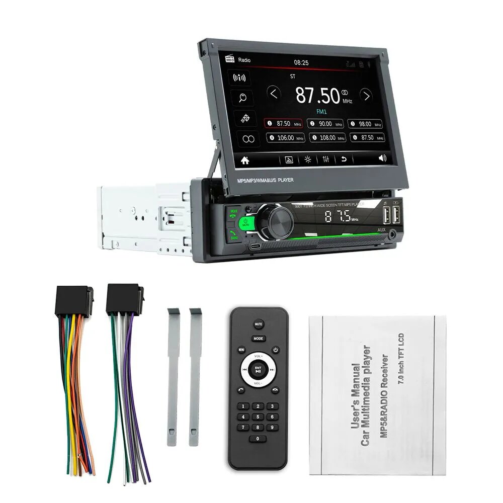 Автомобильная магнитола MP5/MP3/WMA&U/S PLAYER с 7.0-дюймовым TFT LCD экраном для автомобиля