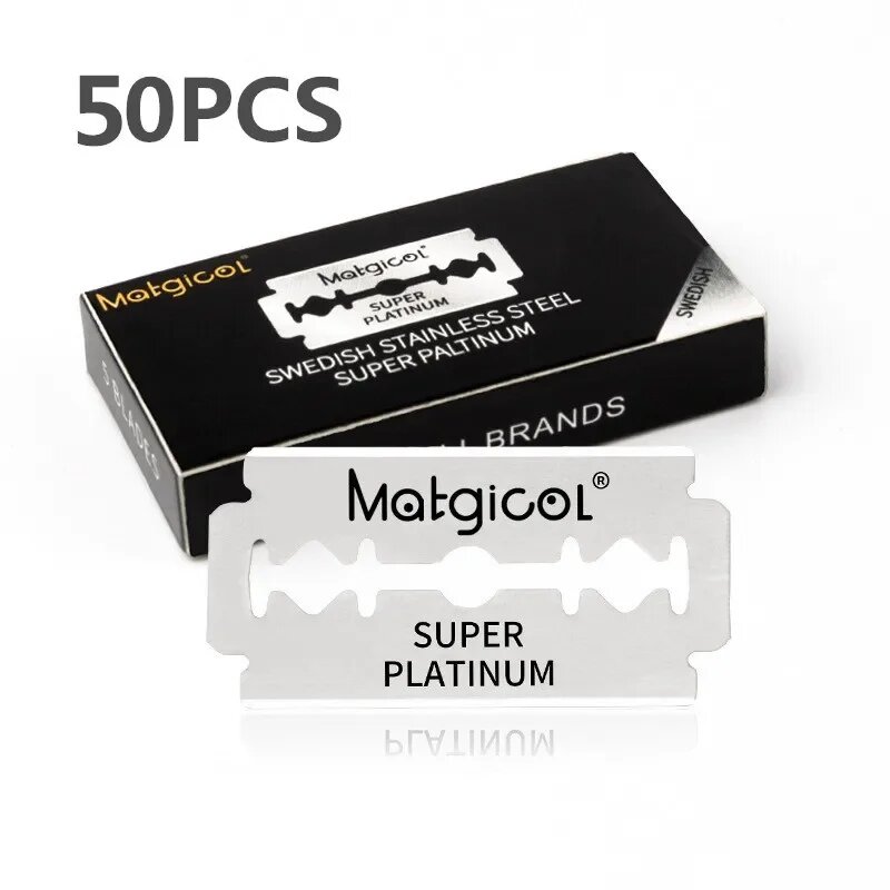 30/50/100 шт. лезвия для бритвы для парикмахеров, мужские Безопасные лезвия для бритья, лезвия для бритья из нержавеющей стали с двойным краем для бритья