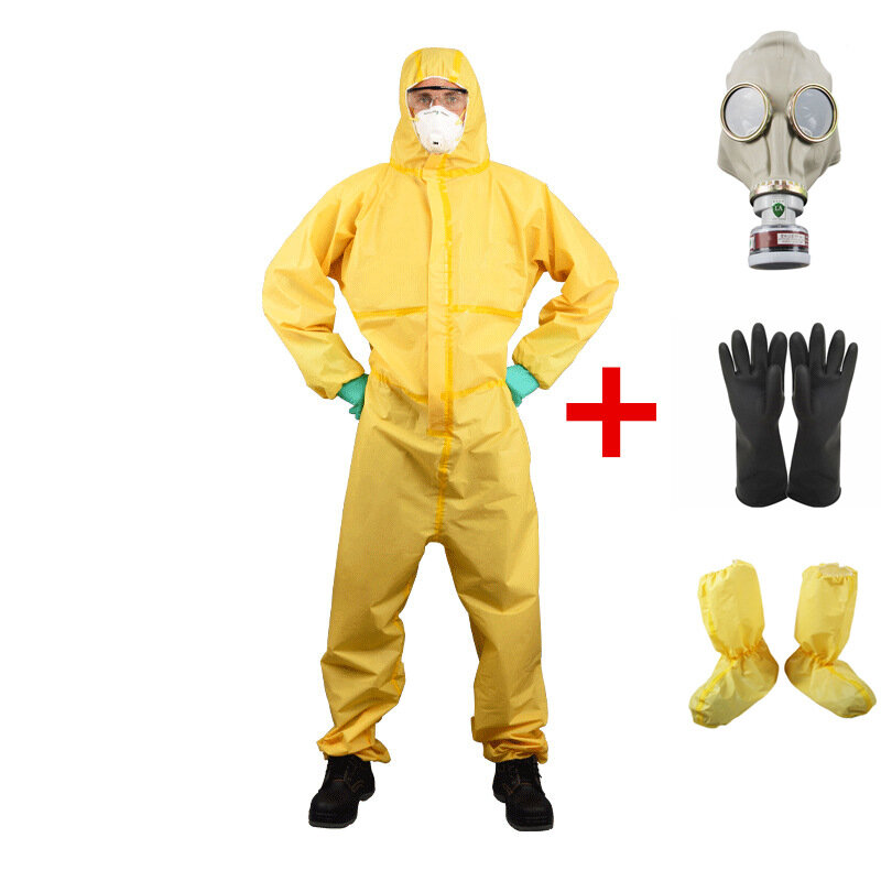 Легкий химически защитный костюм Kunzeer K4000, противогаз, защитный щиток для лица, защита от ядерного излучения, химически защитная одежда, устойчивая к кислотам и щелочам