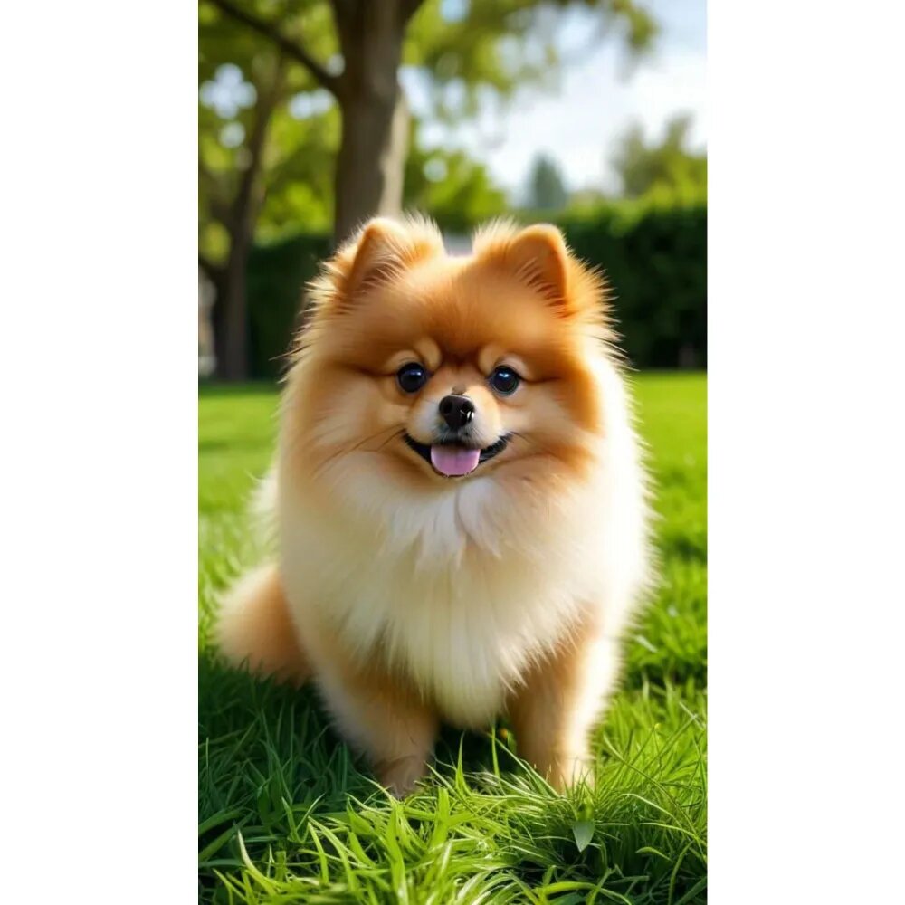 Алмазная Картина "Шпиц" 40х50 См Алмазная Вышивка / Картина Стразами Подарков