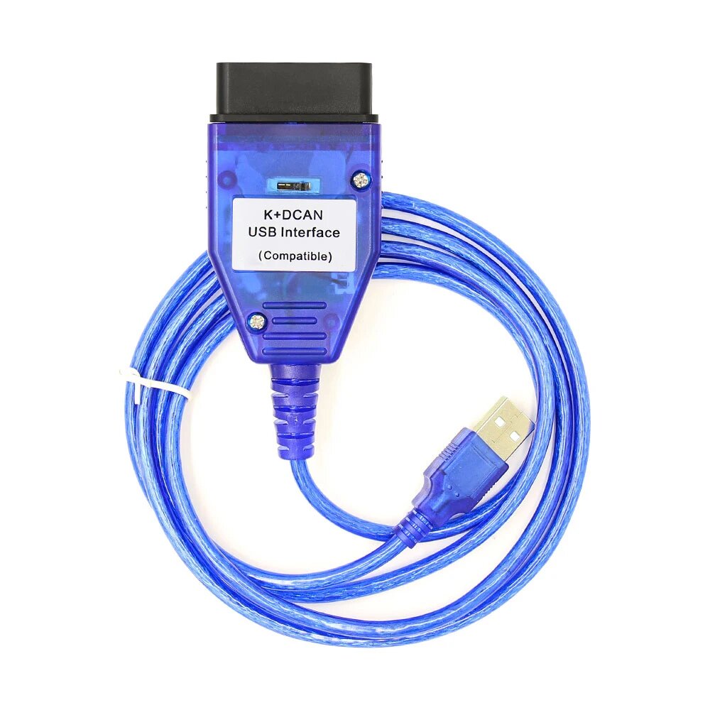 K+DCAN USB интерфейс для BMW с чипом FT232RL, синий