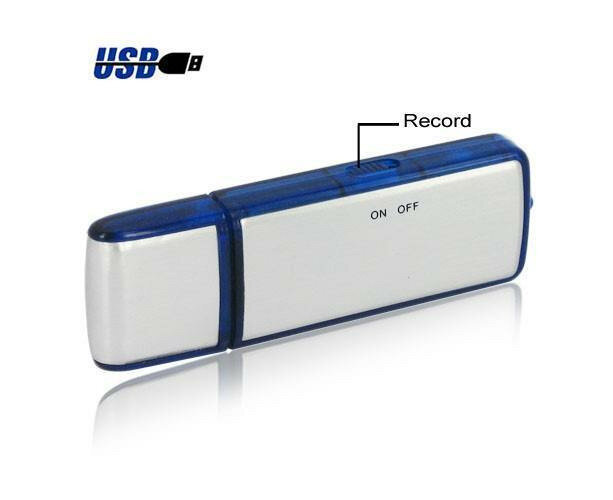 USB Voice Recorder - 8GB (Blue), записыватель голоса, USB флешка, скрытый записыватель, аудиозапись, без активации голосом, батарея 17 часов, простое использование, подключение к компьютеру, WAV файлы, не требует программного обеспечения