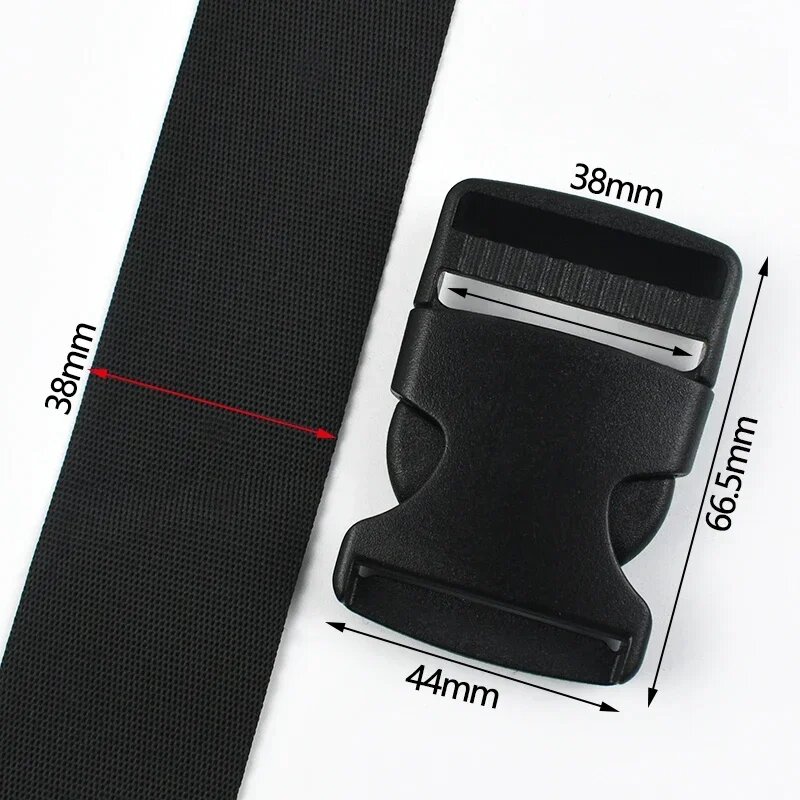 Meetee пластиковые пряжки для ленты 10-50 мм, 2/5/10 комплектов 2Sets, Black-38mm